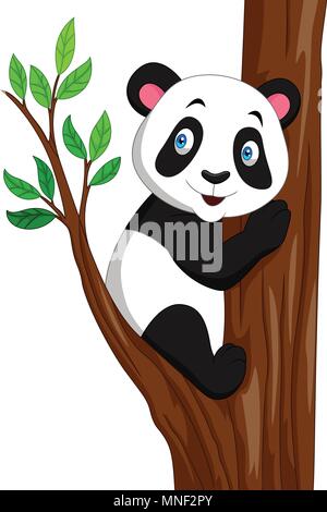 Cartoon panda climbing tree Stock Vector Image & Art - Alamy