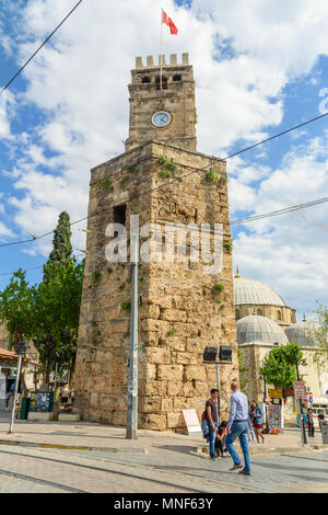 Antalya, Turkey - April 21, 2018: Republic Square with statue of ...