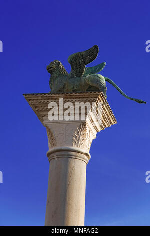 Column with Lion of St. Mark, the Piazzetta, Venice, Italy Stock Photo ...