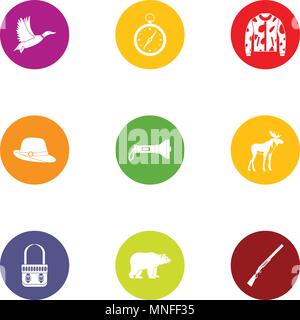 Chasing icons set, flat style Stock Vector Image & Art - Alamy
