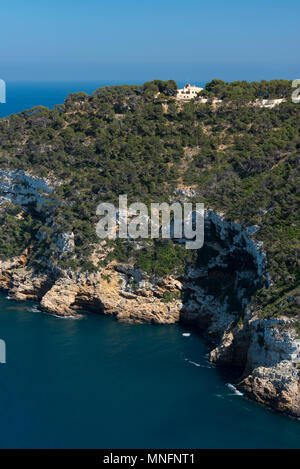 View from above of the Cala Blanca beach of the Puntas de Calnegre ...
