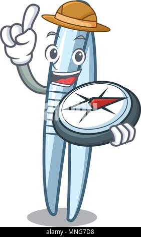 Explorer square mascot cartoon style vector illustration Stock Vector ...