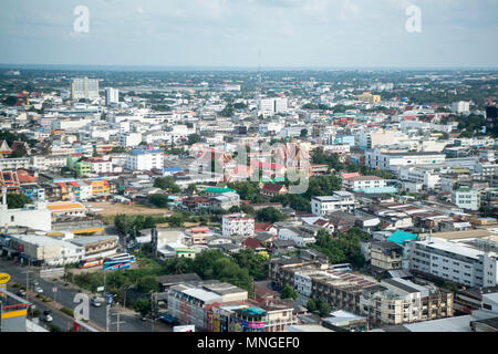a view over the city Khorat or Nakhon Ratchasima in Isan in Noertheast ...