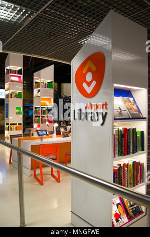 The airport library at Schiphol International Airport in Amsterdam, The ...