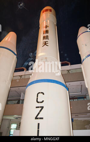 Chinese Long March LM2C, LM3 and LM1D rockets on display at the China ...