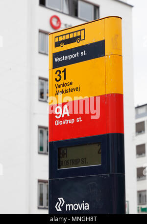 Bus stop sign, Copenhagen, Denmark Stock Photo - Alamy