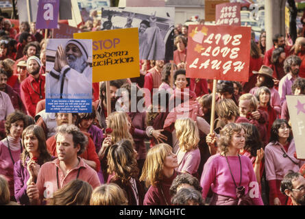 PORTLAND, OREGON, USA - Rajneeshees, followers of religious cult leader ...