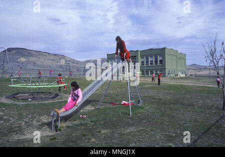 RAJNEESHPURAM, OREGON, USA - 1984: Buildings at settlement of religious ...