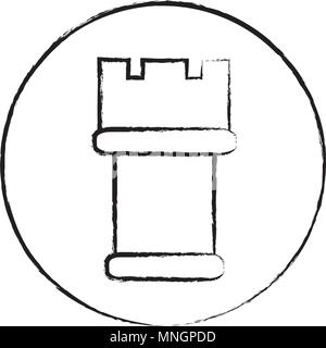 rook piece over decorative circle and white background, vector ...