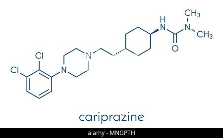 Cariprazine antipsychotic drug molecule. Skeletal formula Stock Vector ...