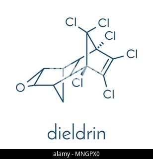 Dieldrin pesticide molecule. Insecticide that persists for very long ...