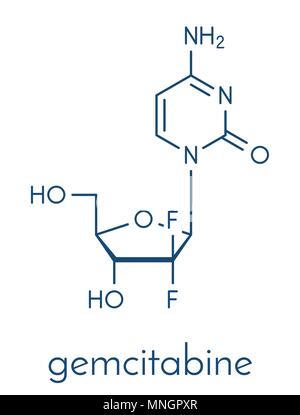 Gemcitabine cancer chemotherapy drug molecule. Skeletal formula Stock ...