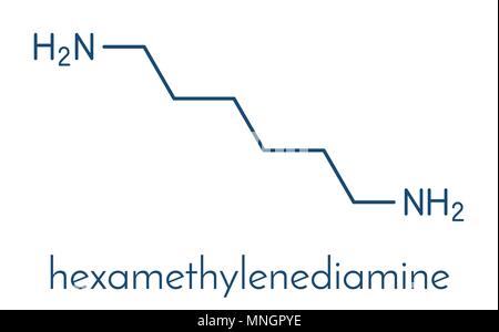 Hexamethylenediamine diamine molecule. It is monomer for nylon ...