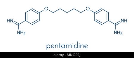 Pentamidine antimicrobial drug molecule. Used in treatment of ...