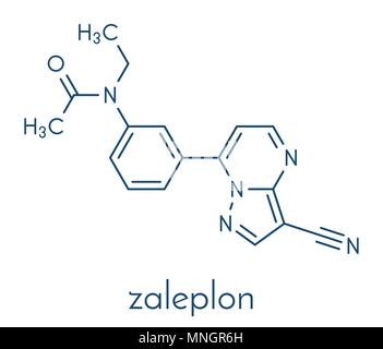 Skeletal formula of Zaleplon. Drug chemical molecule Stock Vector Image ...
