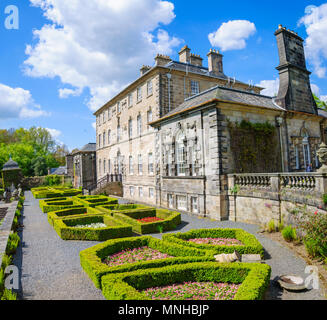 The garden and building of Pollok House on an early autumn day Stock ...