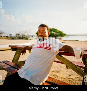 Portrait of a man, Caye Caulker, Belize Stock Photo - Alamy