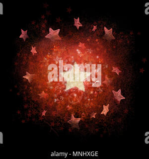 Field around the bright white star Altair, the orange giant star ...