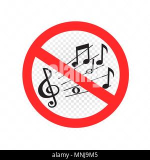 No sound, no noise, no music, prohibition sign, vector illustration ...
