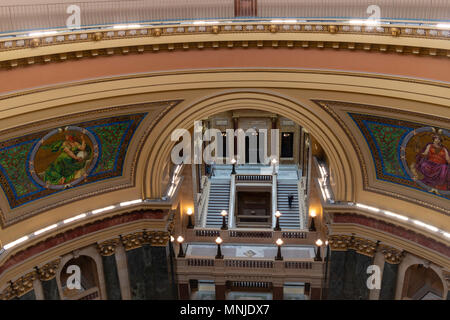 High angle interior view of the Wisconsin State Capitol Building ...