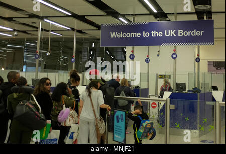 UK passport electronic gates Border Control for arriving passengers at ...