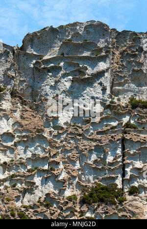 Tuff cliffs at Cala del Porto, Palmarola Island, Lazio, Italy Stock ...