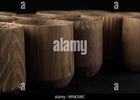 Many cups of wood, wooden background texture of a tree Stock Photo - Alamy