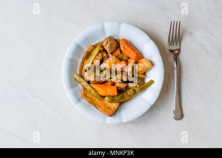 Turkish Food Turlu Mixed Vegetables with Cubed Meat. Traditional Food ...