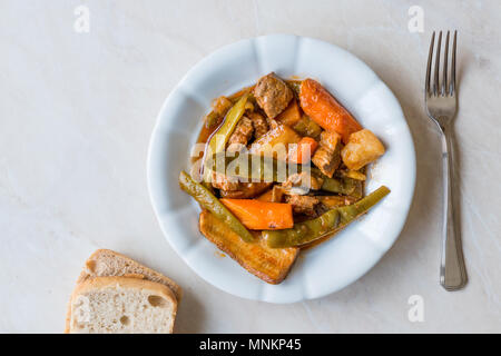 Turkish Food Turlu Mixed Vegetables with Cubed Meat. Traditional Food ...