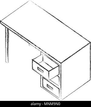 office desk furniture drawers isometric image Stock Vector Image & Art ...