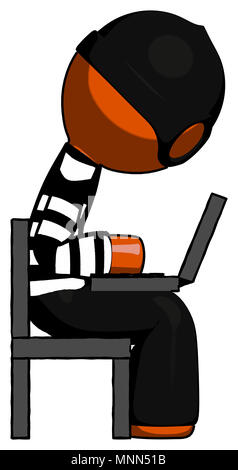 Orange thief man sitting in driving position Stock Photo - Alamy