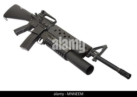 An M16A4 rifle equipped with an M203 grenade launcher Stock Photo - Alamy
