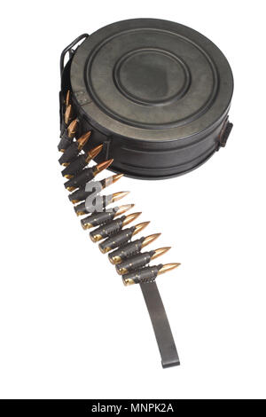 RPD-44 round ammunition box with machine-gun belt isolated Stock Photo ...