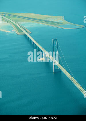 Big suspension bridge between Denmark and Sweden on Baltic sea Stock ...