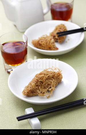 deep fried honeycomb taro dumplings, chinese dim sum isolated on white ...