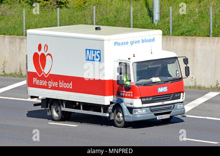 Side & front view NHS supply chain transport DAF hgv lorry truck ...