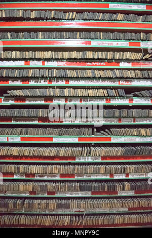 Rows of handmade woodblock Buddhist scripture prints filed inside the ...