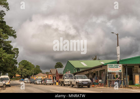 BULWER, SOUTH AFRICA - MARCH 23, 2018: A street scene with businesses ...