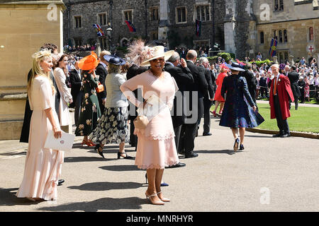 Oprah Winfrey leaves St George's Chapel at Windsor Castle after the ...
