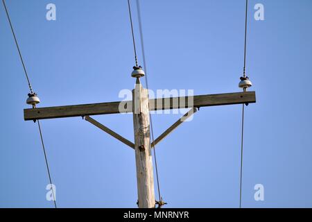 Old wooden telephone poles in countryside, rural background Stock Photo ...