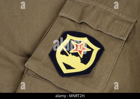 Soviet Army Tank Corps shoulder patch on khaki uniform background Stock ...