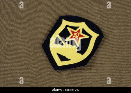 Soviet Army Tank Corps shoulder patch on khaki uniform background Stock ...