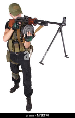 mercenary with RPD gun isolated on white background Stock Photo - Alamy