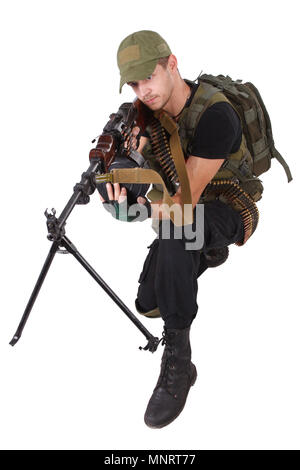 mercenary with RPD gun isolated on white background Stock Photo - Alamy
