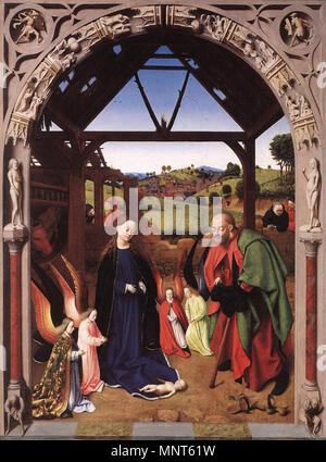 Deutsch: Geburt Christi circa 1445. 1142 Stefan Lochner 005 Stock Photo ...