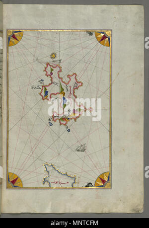 Piri Reis - Map of Telos Island North of Chalkis Island in the Eastern ...