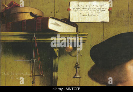 Hans Holbein d. J. - Portrait of the Merchant Georg Gisze (detail Stock ...