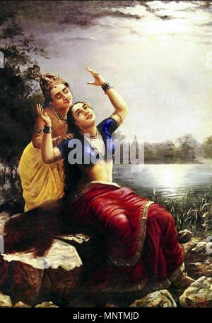 A Painting of Radha Krishna at Vrindavan Stock Photo - Alamy