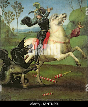 St. George Struggling with the Dragon (circa 1505) painting by Raphael ...
