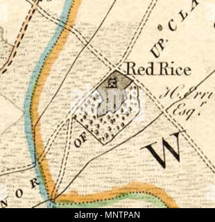 . English: Map showing Red Rice in 1791 . 1791. Thomas Milne's one inch ...